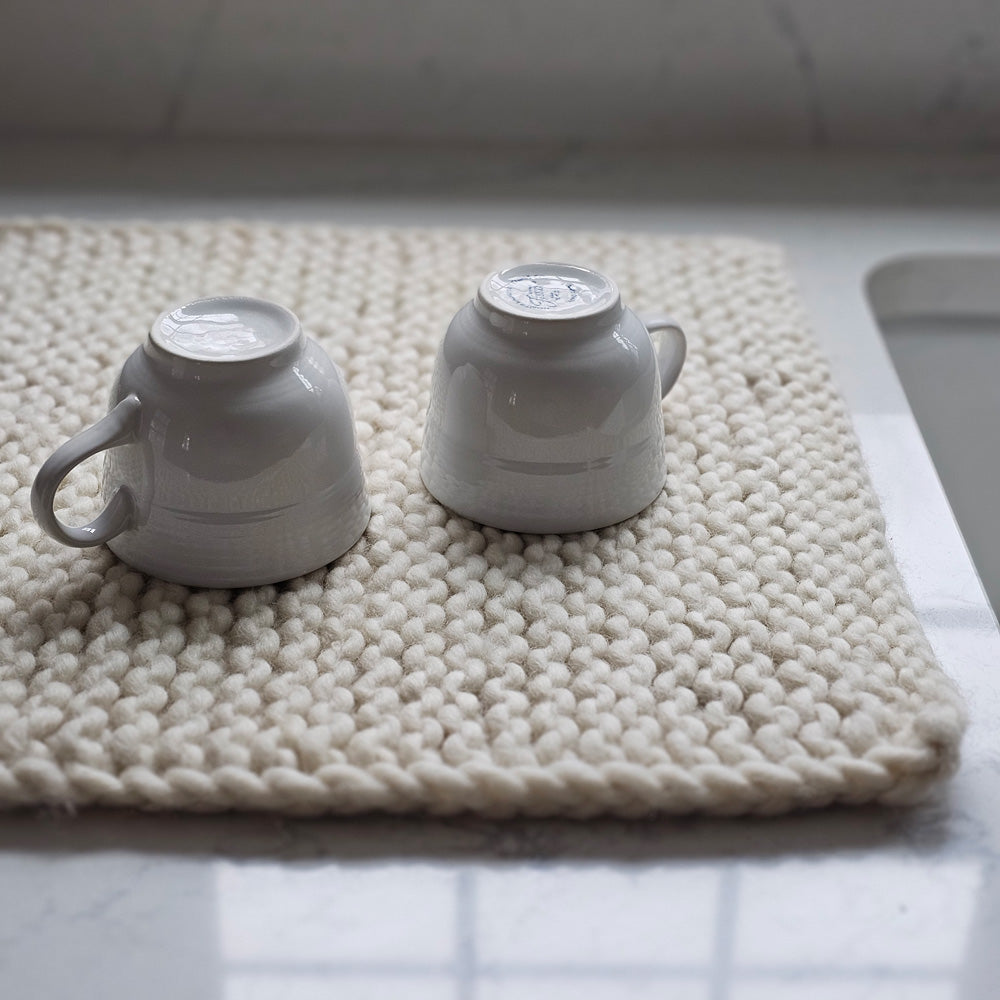Knitted Wool Dish Drying Mat - Farmhouse Wares