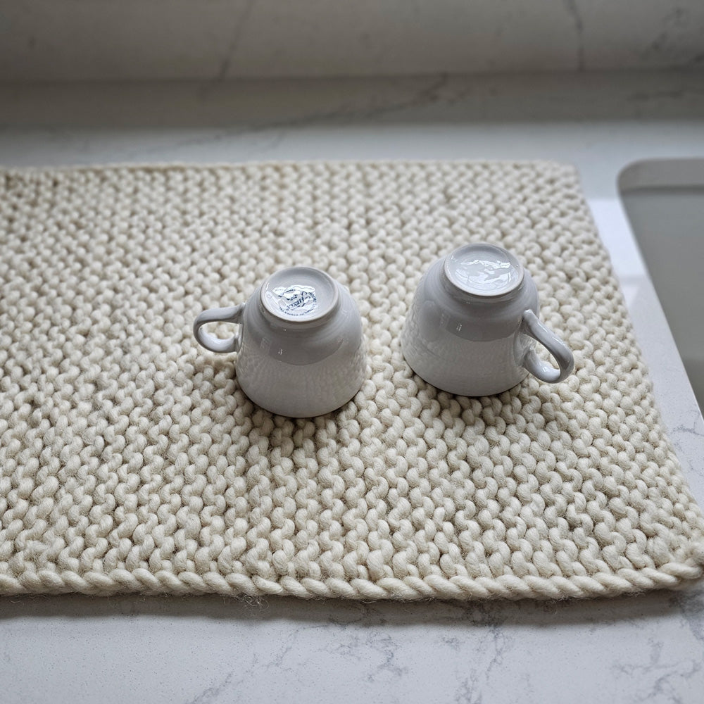 Knitted Wool Dish Drying Mat - Farmhouse Wares