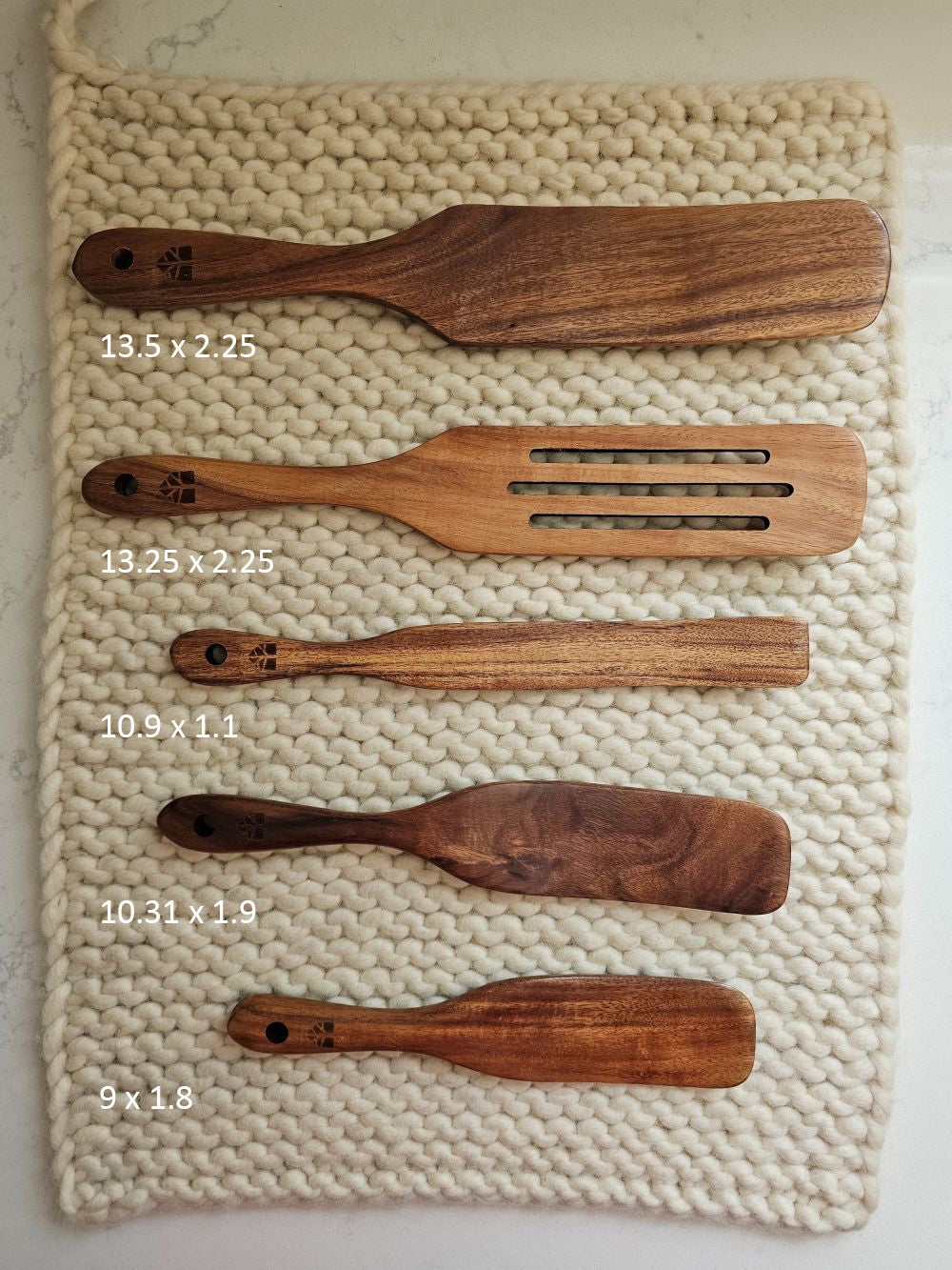 Rustic Wood Spurtle Spatula Set - Farmhouse Wares