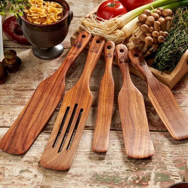 Rustic Wood Spurtle Spatula Set - Farmhouse Wares