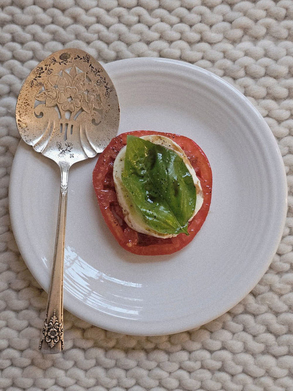 Vintage Tomato Server with Floral Design - Farmhouse Wares