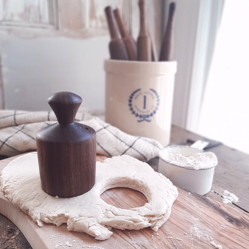 Wooden Biscuit Cutter in Black Walnut - Farmhouse Wares